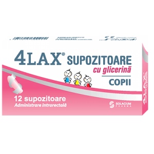 Solacium Pharma Supozitoare cu glicerina pentru copii 4Lax, 12 ...