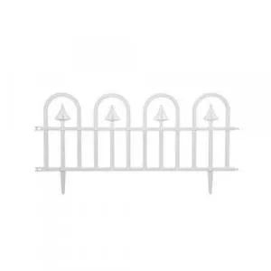 GardenLine Gard de gradina decorativ, plastic alb, set 4 buc, 60x30.5 ...